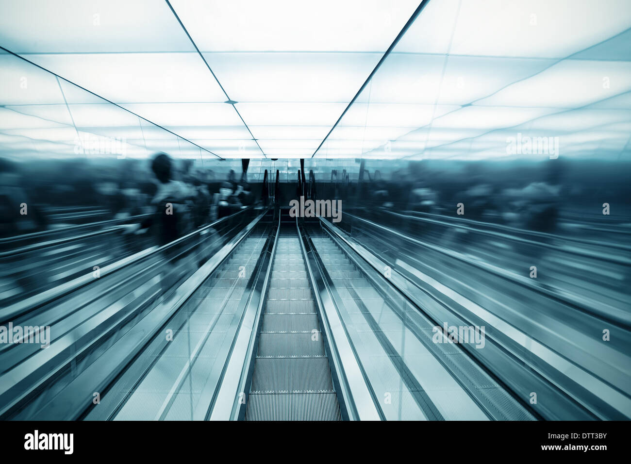 moving escalator in modern hall Stock Photo - Alamy