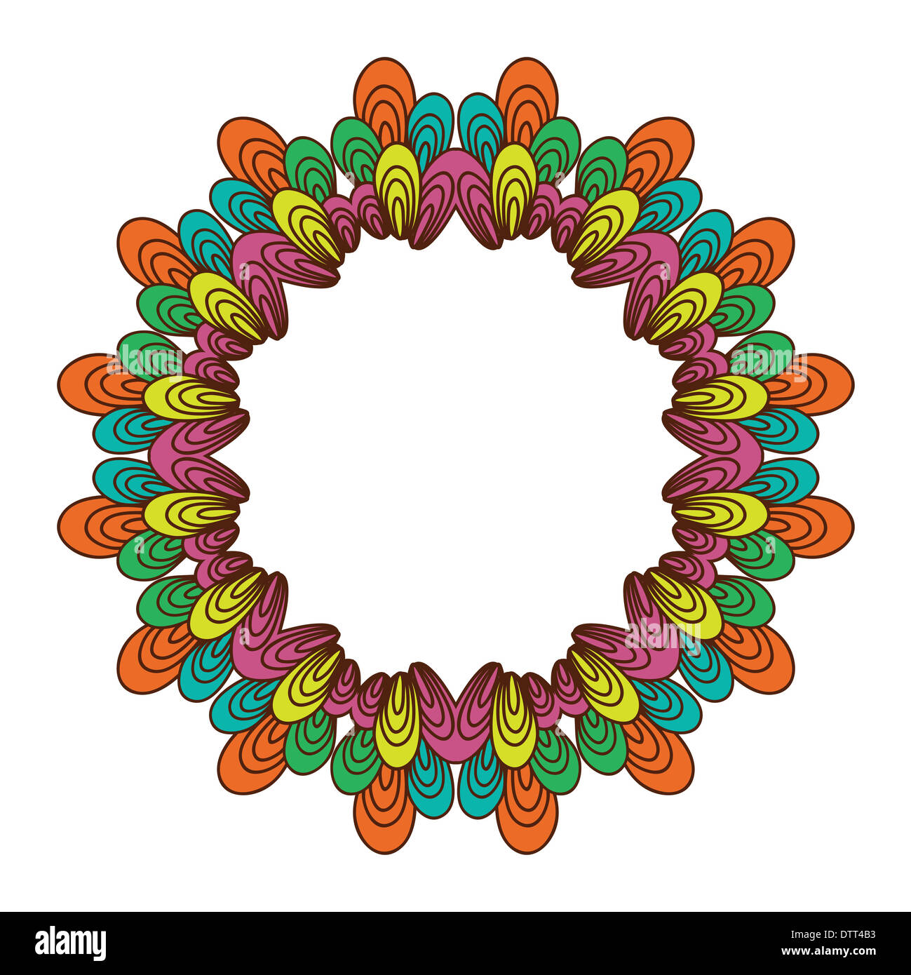 Colorful Garland with floral elements and leaves Stock Photo - Alamy