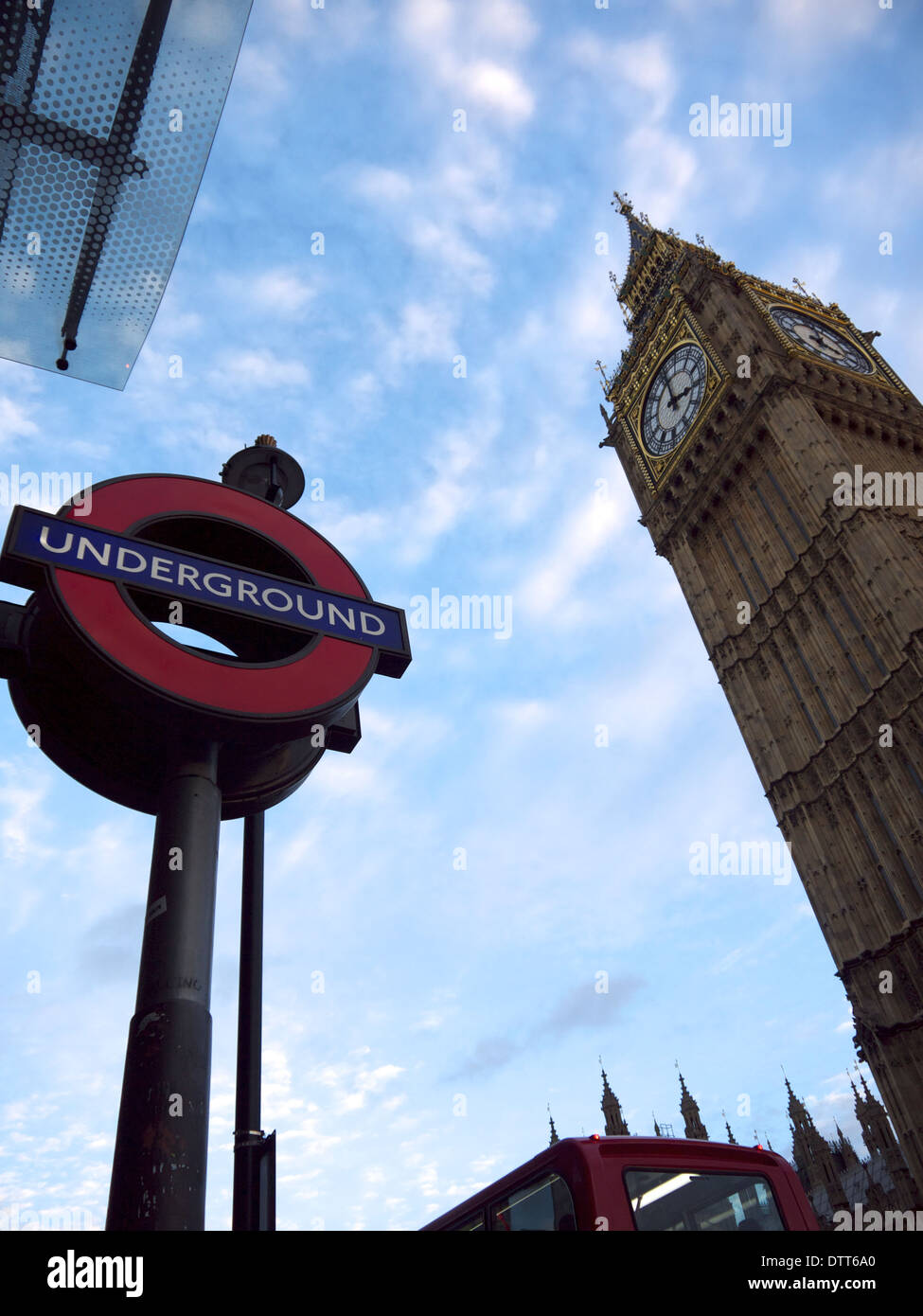 Underground station sign with Big Ben in the background Stock Photo - Alamy