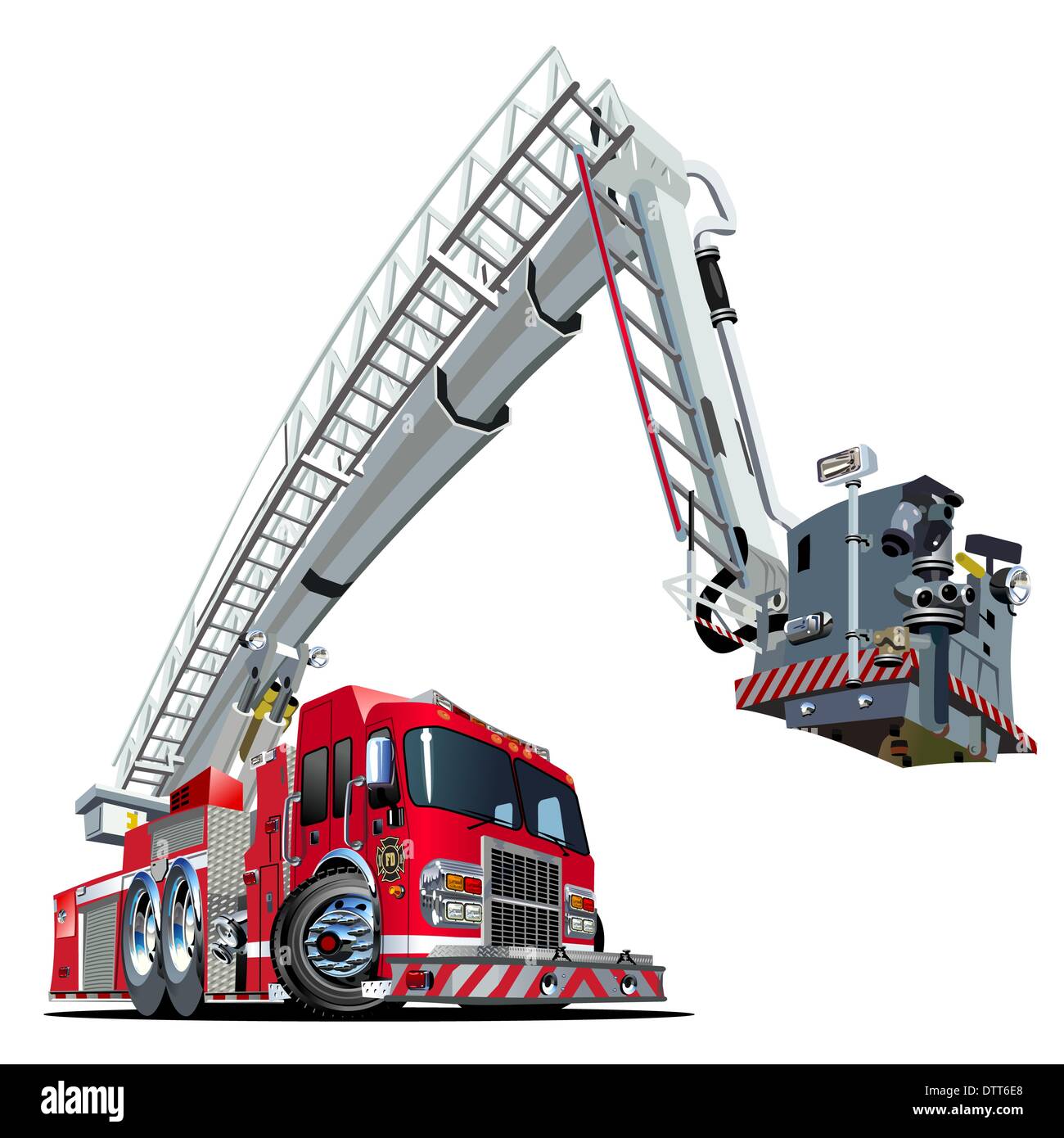 Cartoon Fire Truck Stock Photo - Alamy