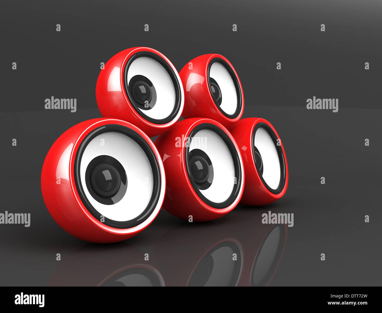 audio system over grey background Stock Photo - Alamy