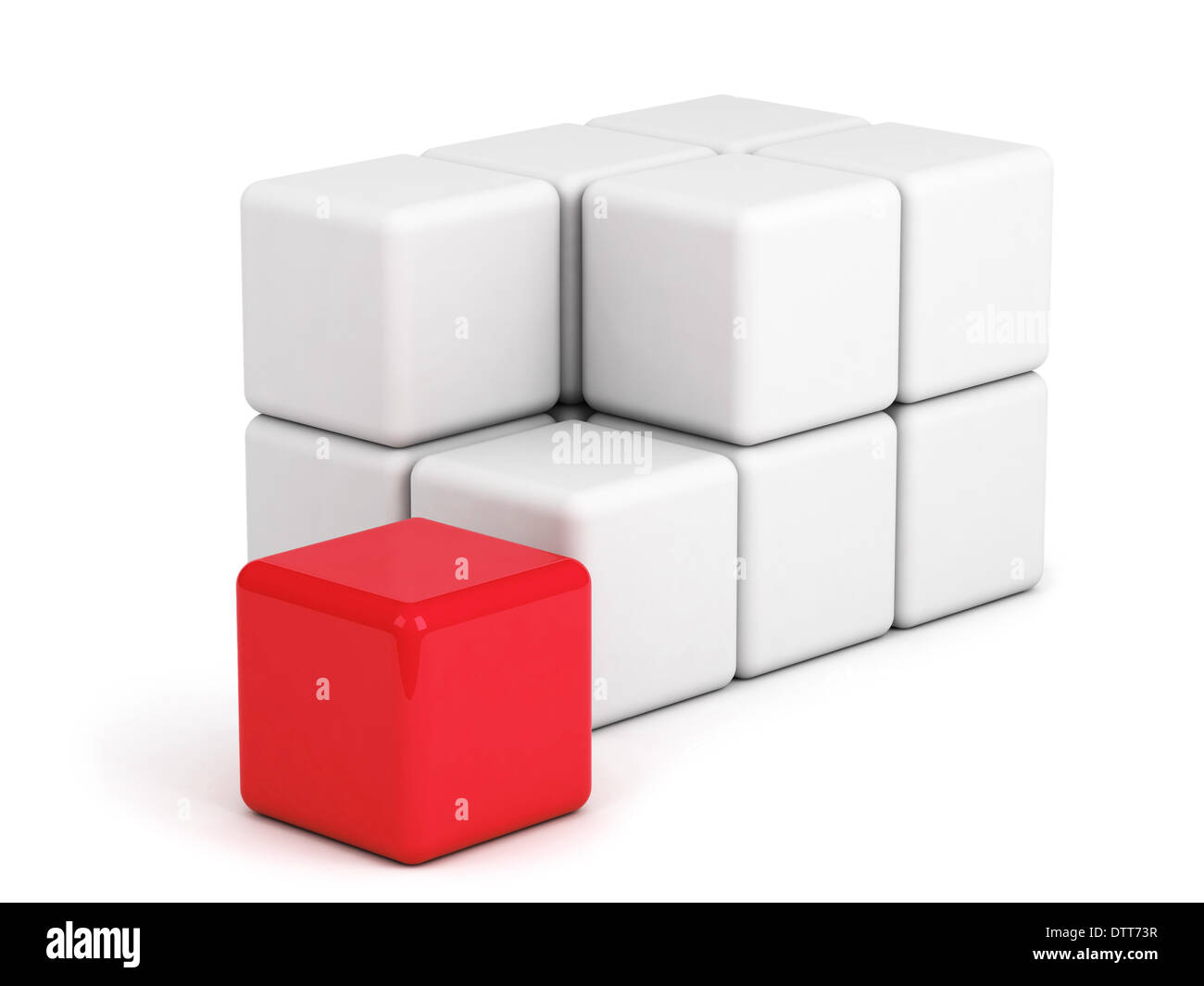 bright red box ouf of the crowd Stock Photo - Alamy