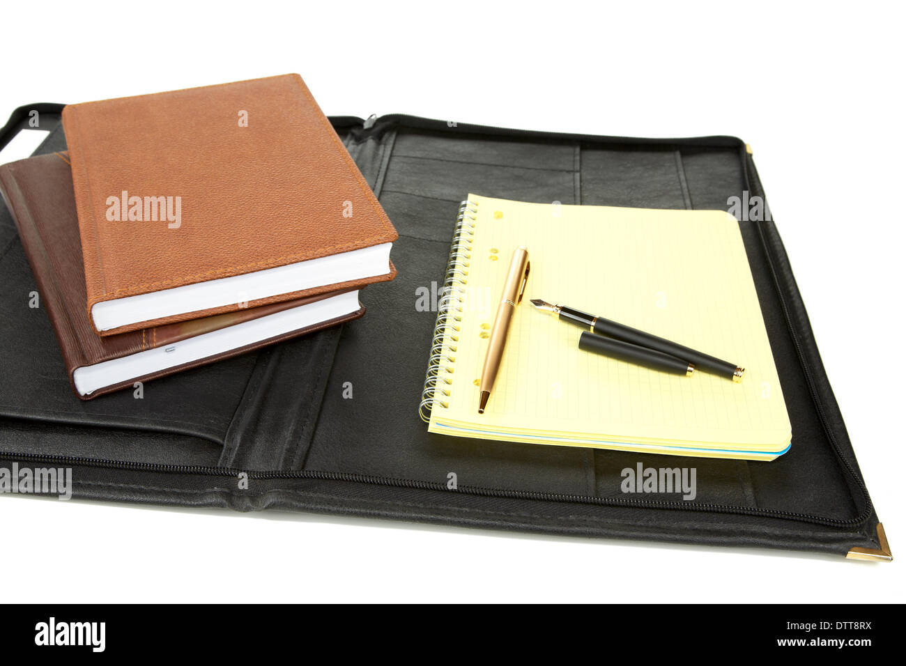 folder and organizers with pen Stock Photo - Alamy