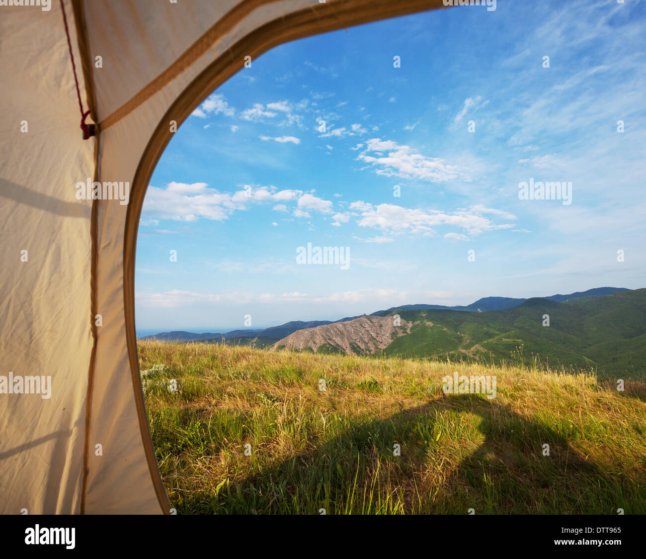 Tent on grassland Stock Photo - Alamy