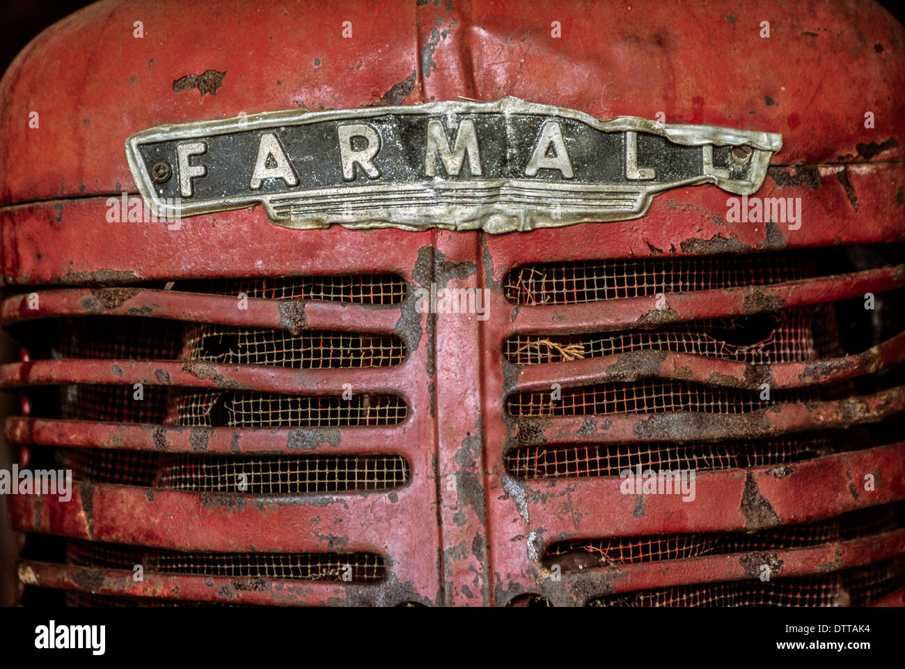 battered front grill of Farmall farm tractor Stock Photo - Alamy