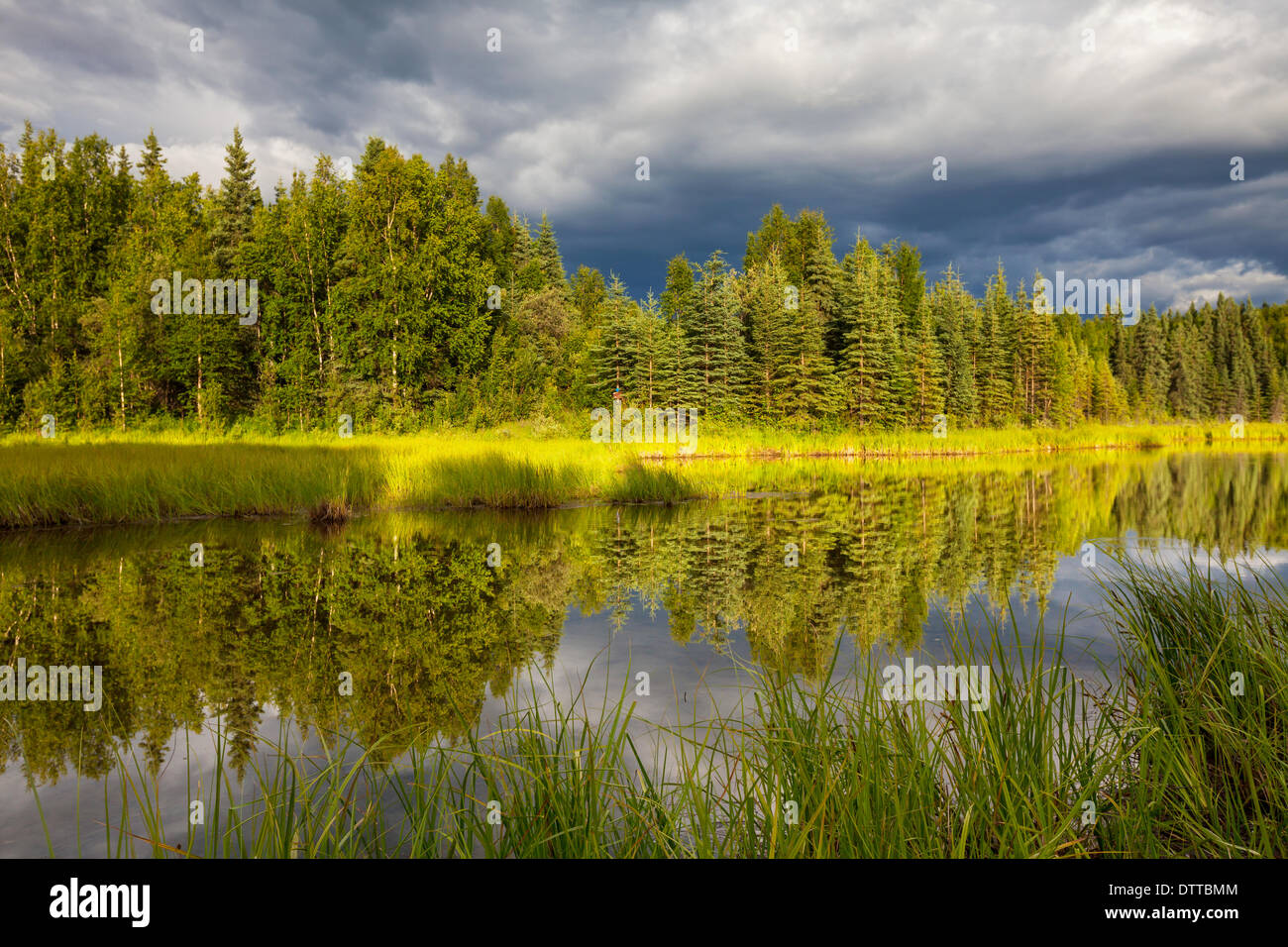 Lake on Alaska Stock Photo - Alamy