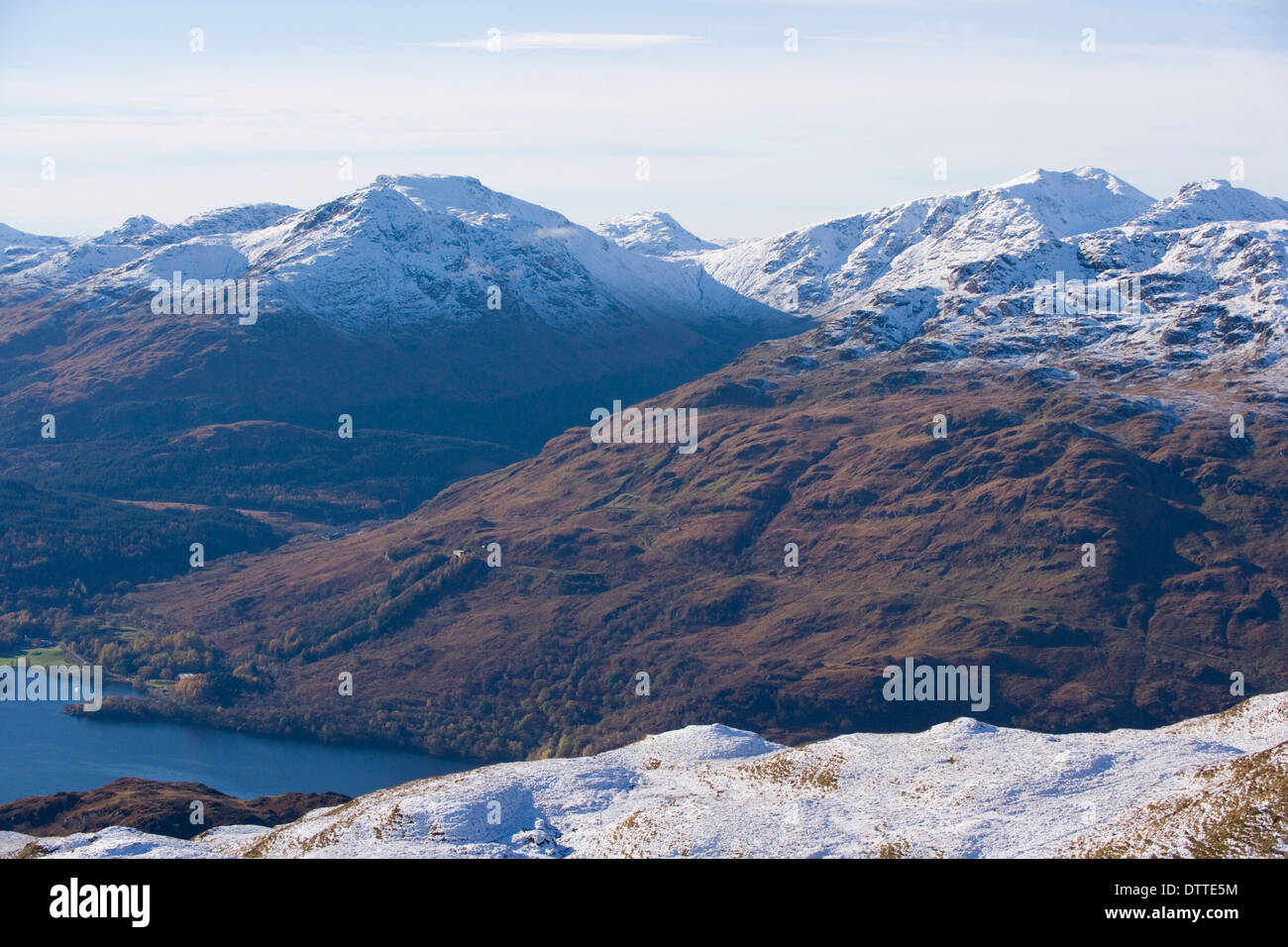 Loch Lomond with Beinn Narnain, Beinn Ime and Ben Vane in the ...