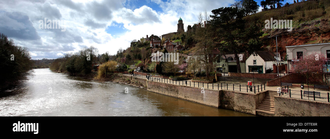 River Severn and the stone built road bridge, Bridgnorth town ...