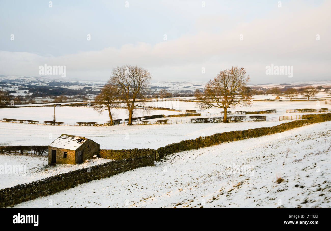 Views of Wensleydale in the snow Stock Photo - Alamy