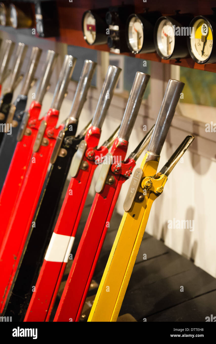Signal box levers hi-res stock photography and images - Alamy