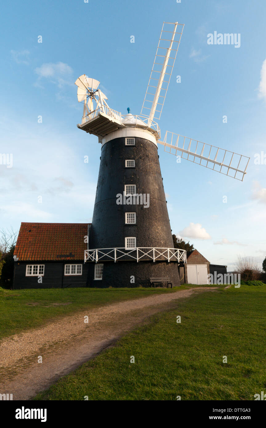 Burnham Overy Staithe windmill. PHOTOGRAPHED FROM PUBLIC ROAD Stock ...