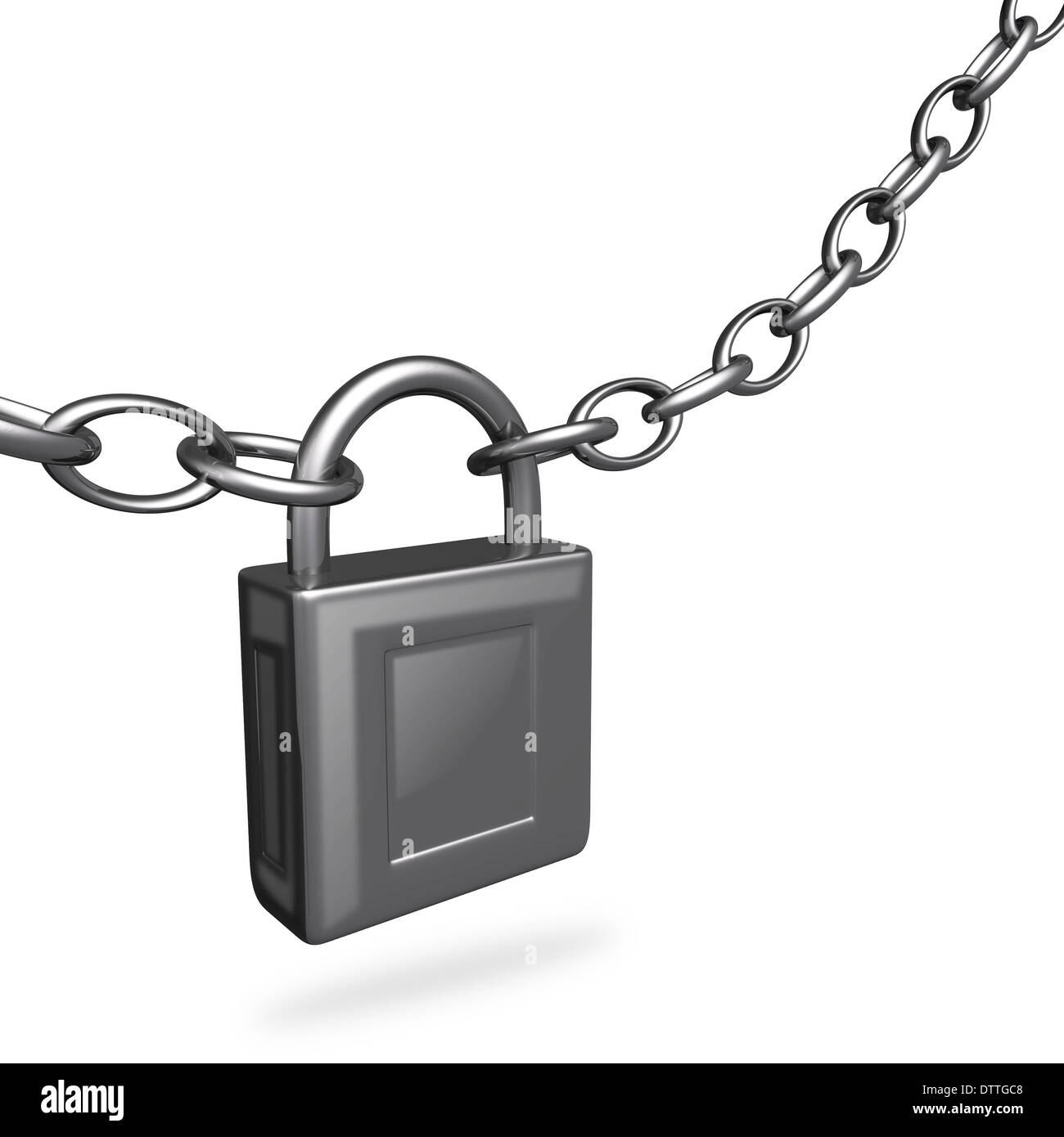 Security concept illustrated with a steel lock and chain Stock Photo ...