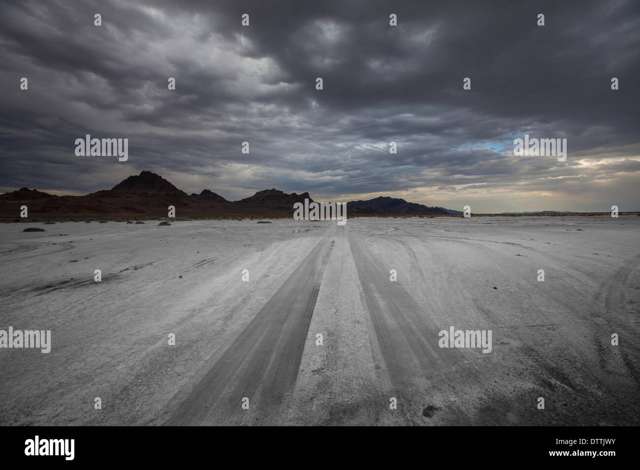 Road in salt desert Stock Photo - Alamy