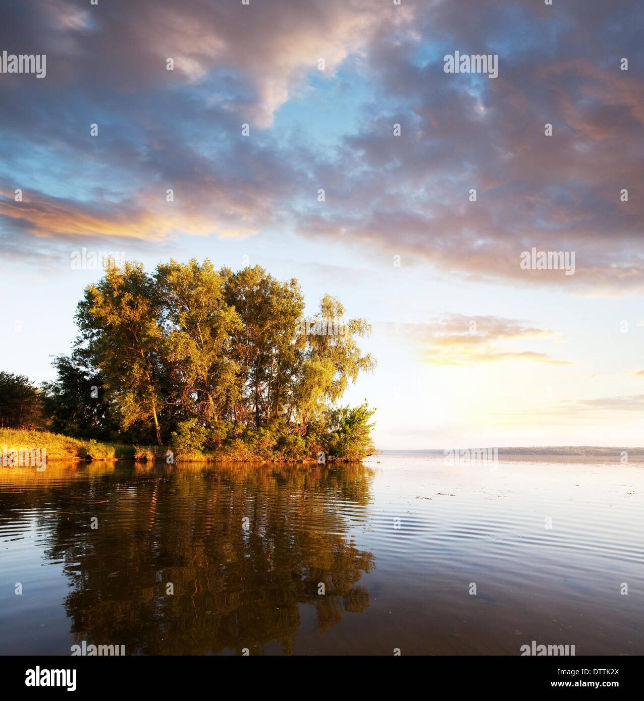 River on sunset Stock Photo - Alamy