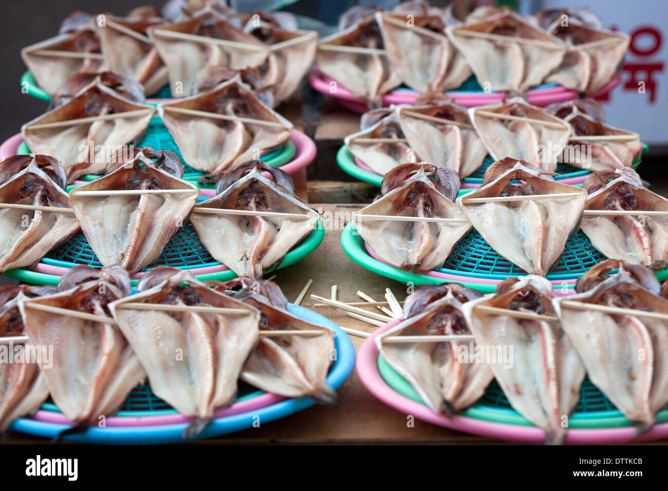 Ray Fish on sale at Jagalchi Seafood Market Busan South Korea Stock ...