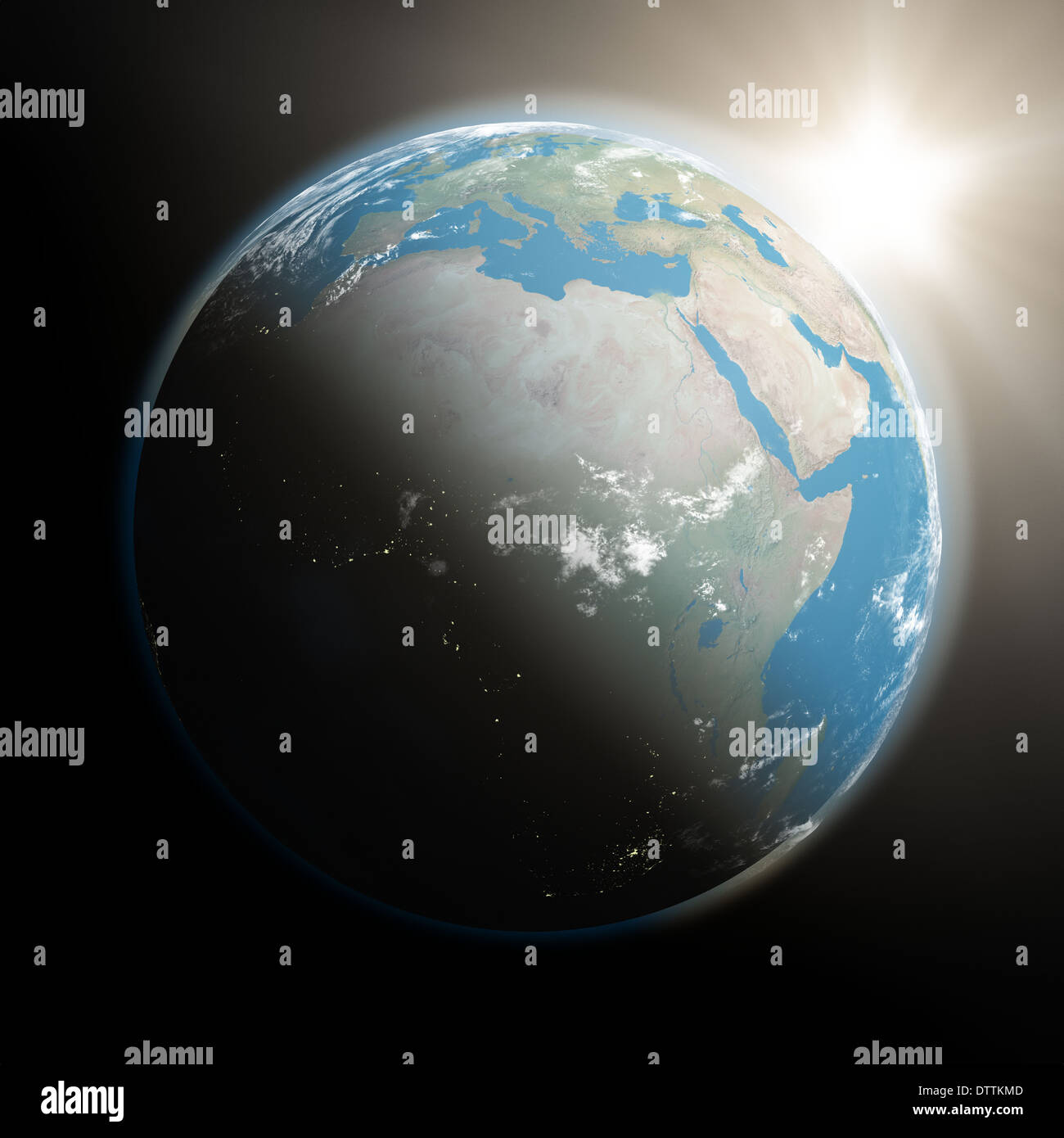 Space View Of Sun Rising Over Earth High Resolution Stock Photography ...