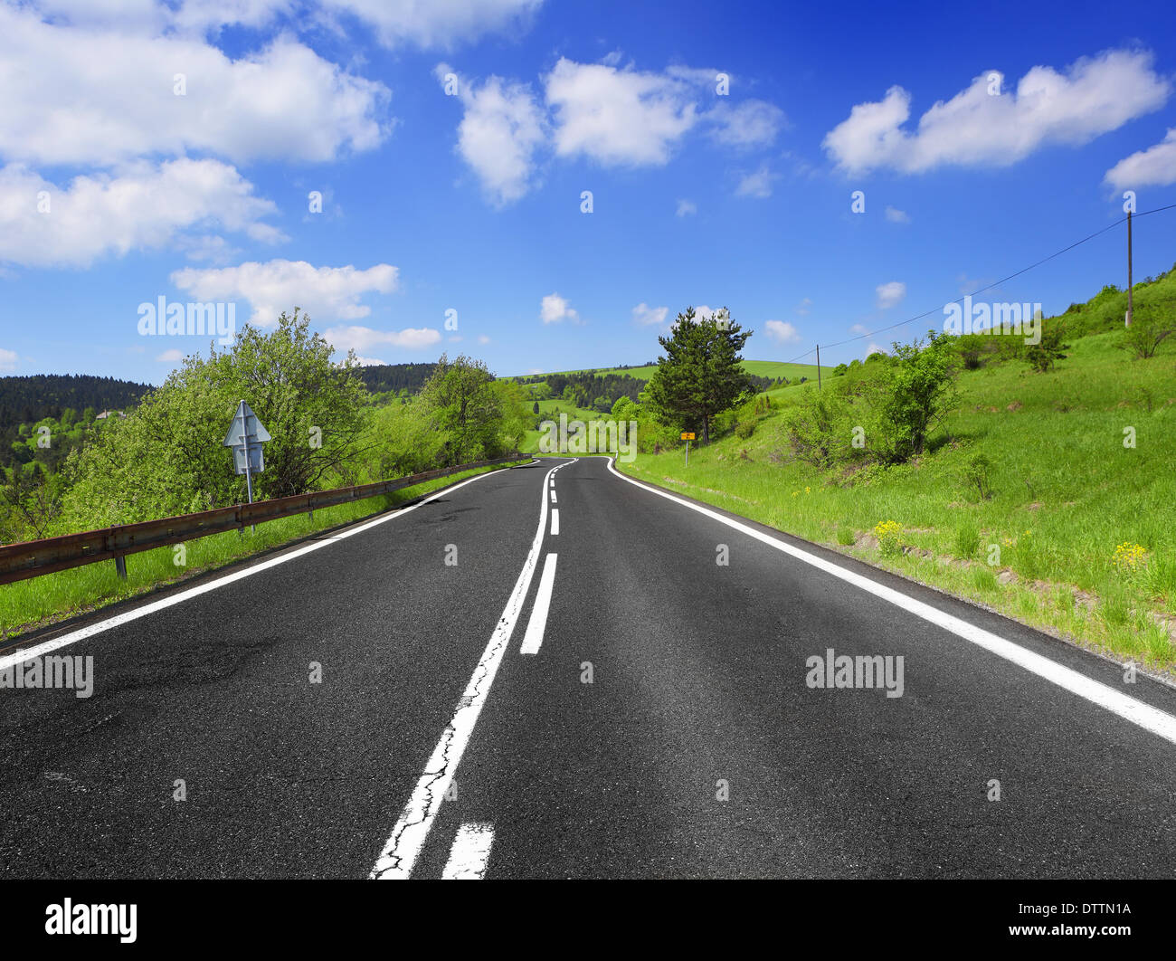 Summer day and road Stock Photo - Alamy