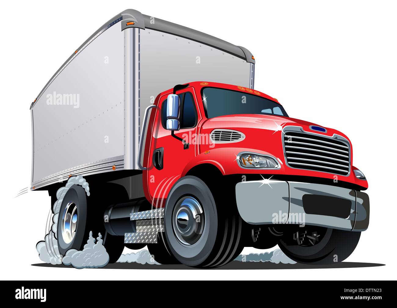 Vector Cartoon Cargo Semi Truck High Resolution Stock Photography and ...