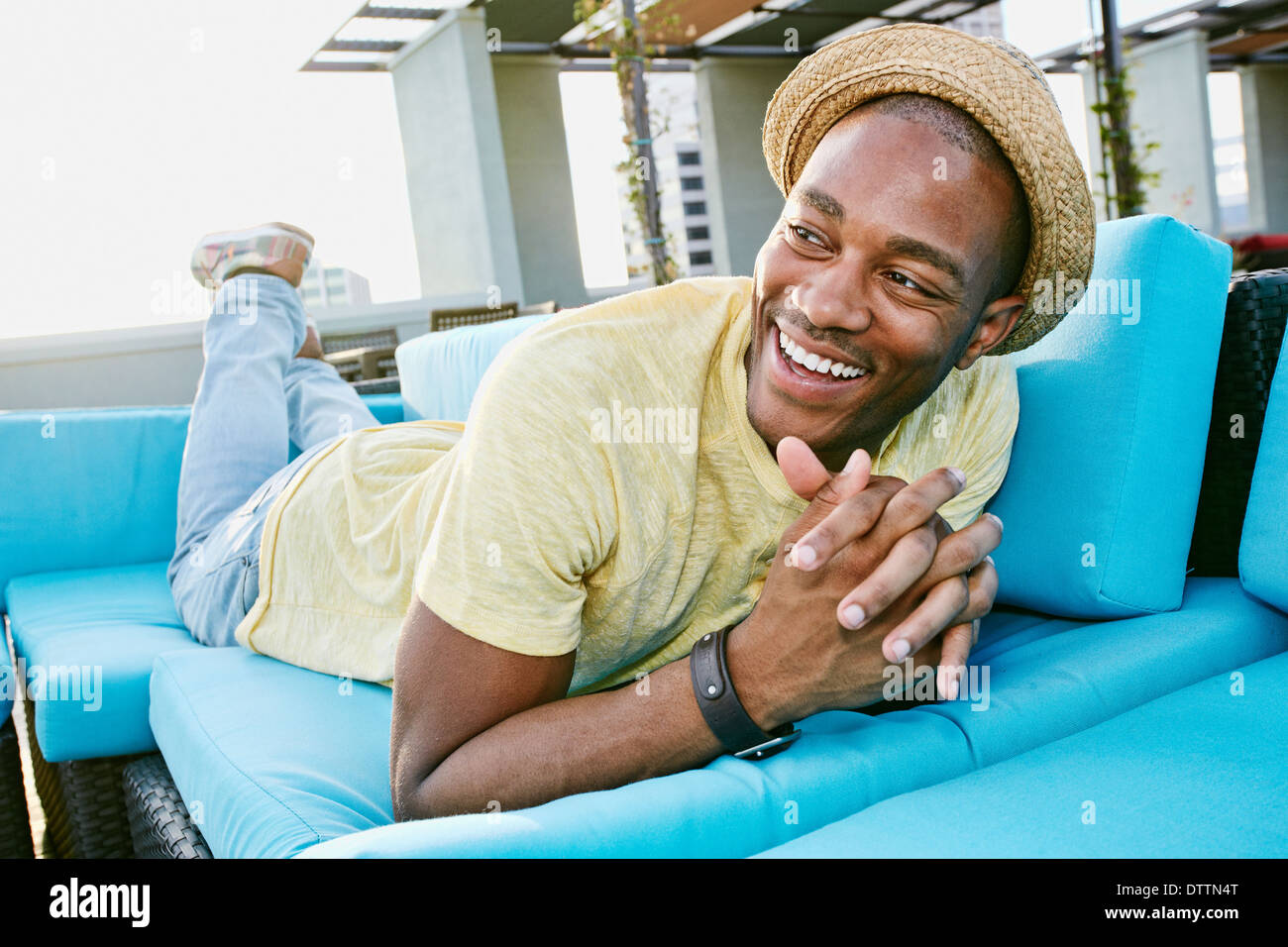 Relaxing on balcony close up hi-res stock photography and images - Alamy