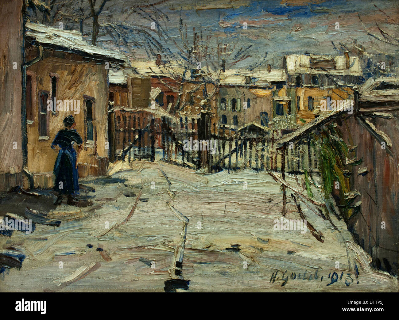 Hof im Schnee - Courtyard in Snow 1913 Hermann Goebel 1885-1945 German ...