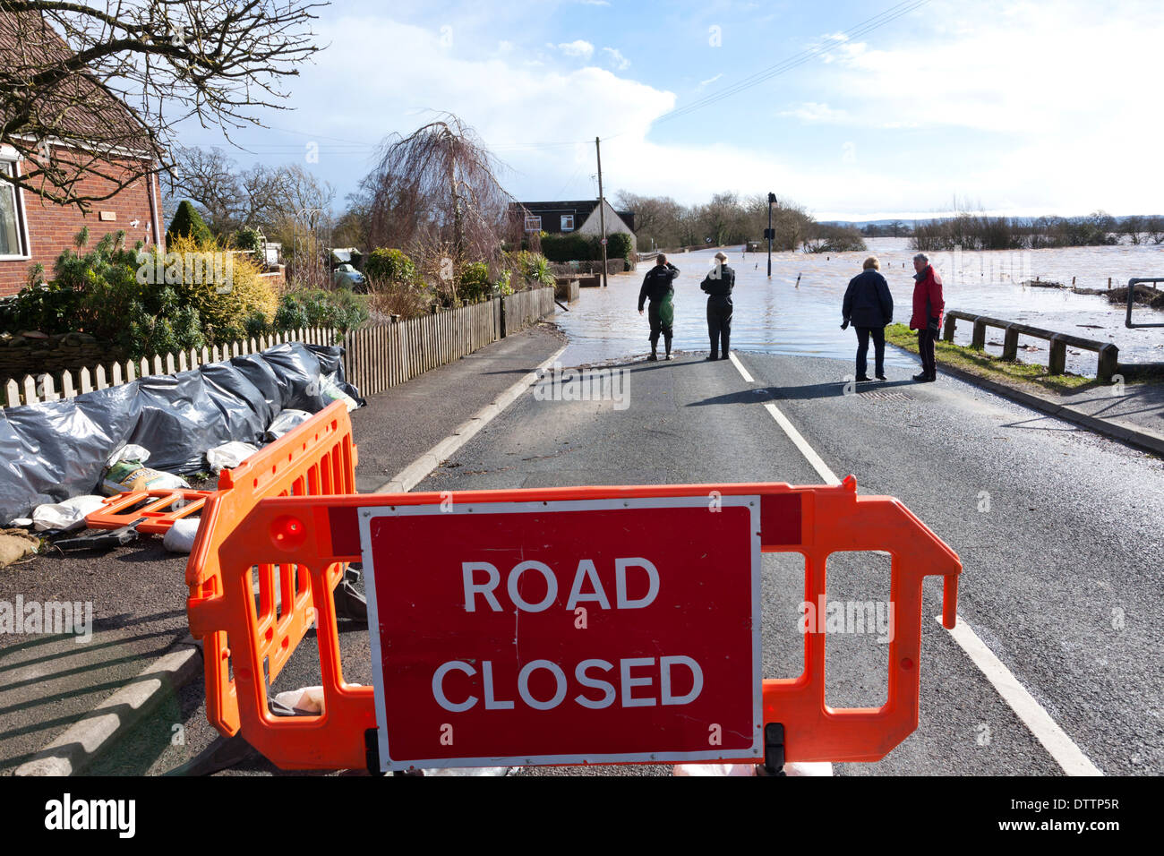 Police checking on the River Severn flooding at Tirley, Gloucestershire ...
