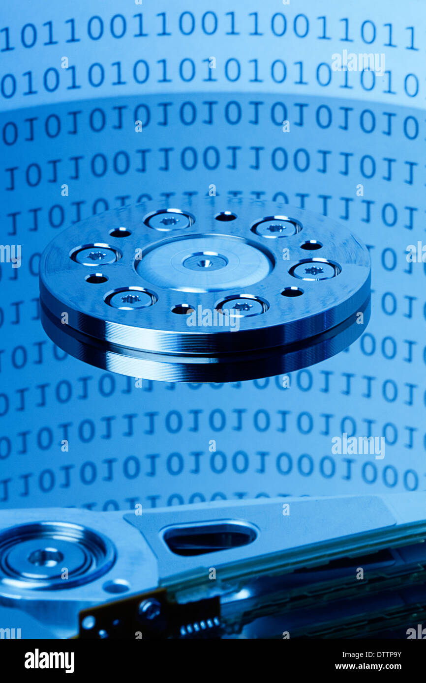 Conceptual computer hard disk drive HDD data on a platter Stock Photo ...