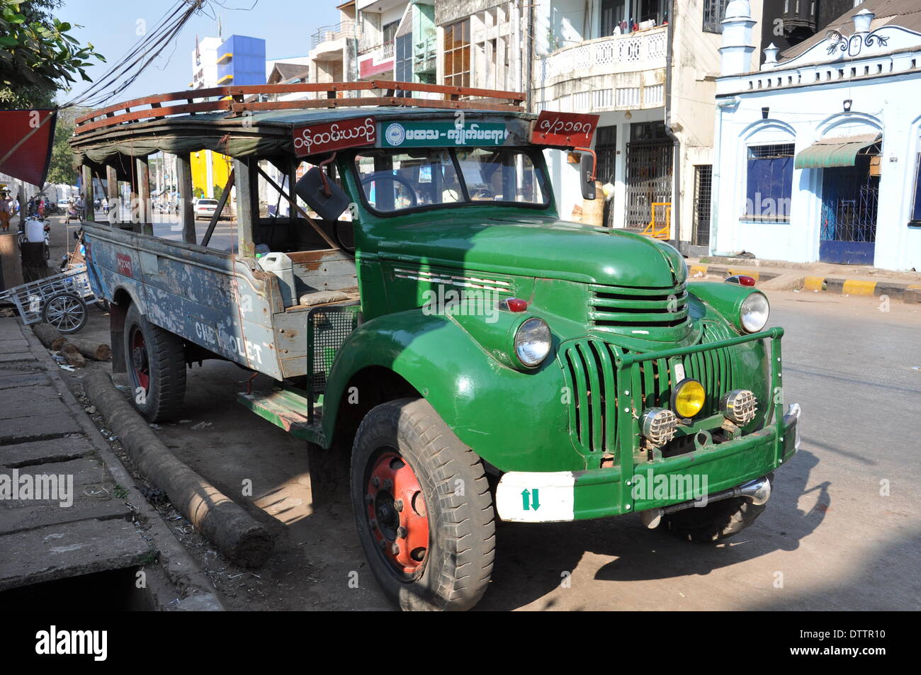 classic car bus,mawlamyaing,burma Stock Photo - Alamy