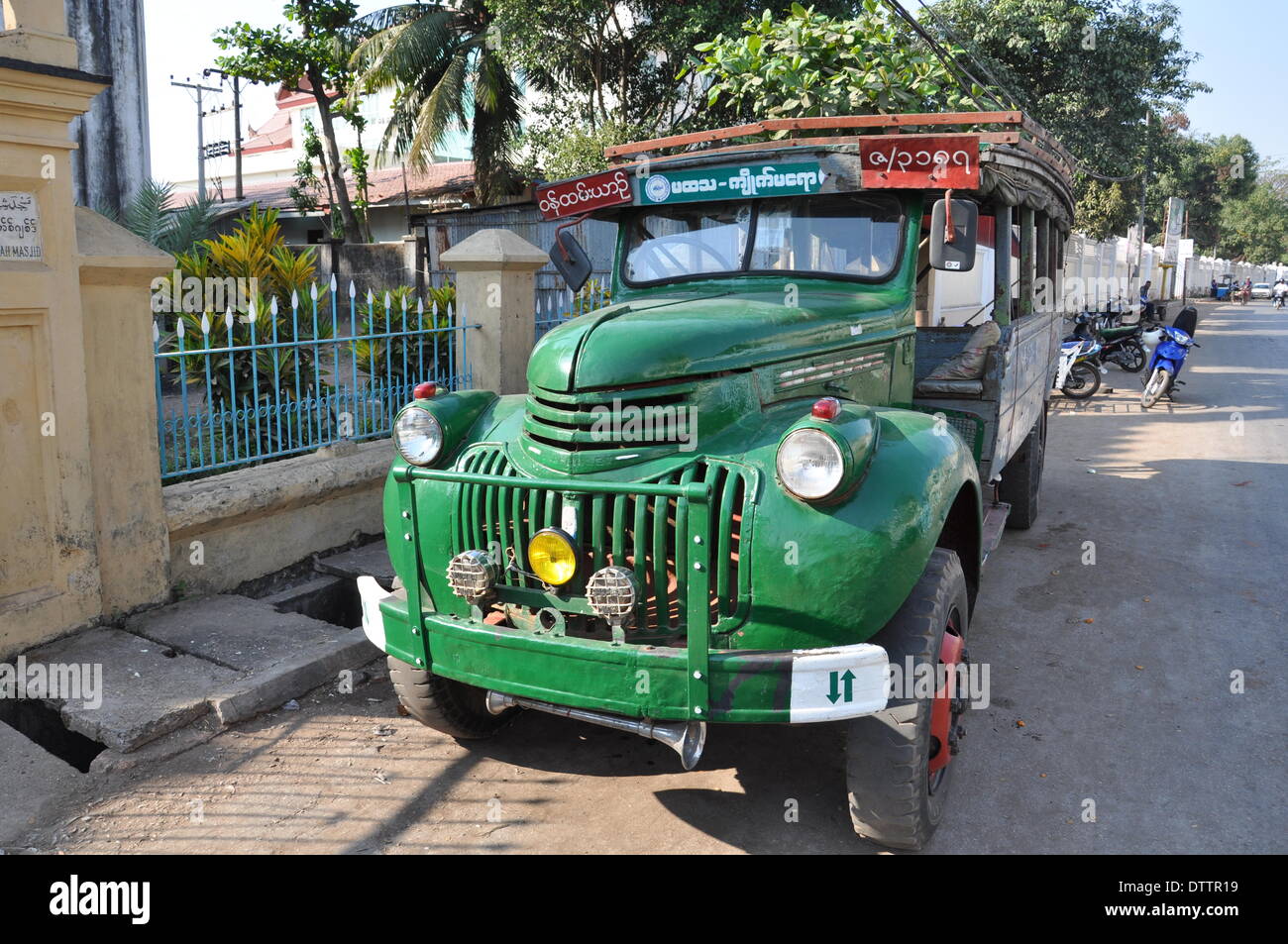 classic car bus,mawlamyaing,burma Stock Photo - Alamy