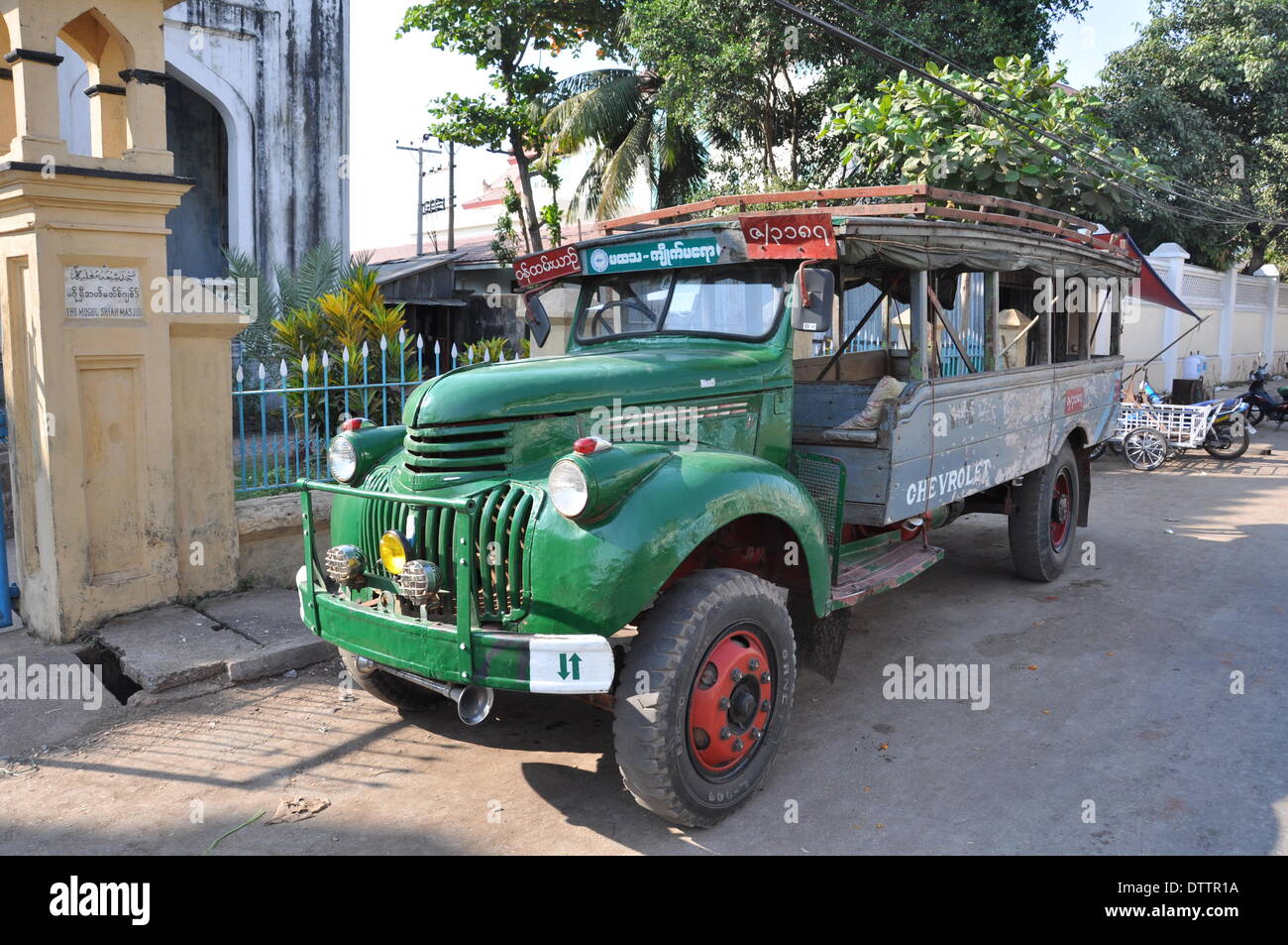 classic car bus,mawlamyaing,burma Stock Photo - Alamy