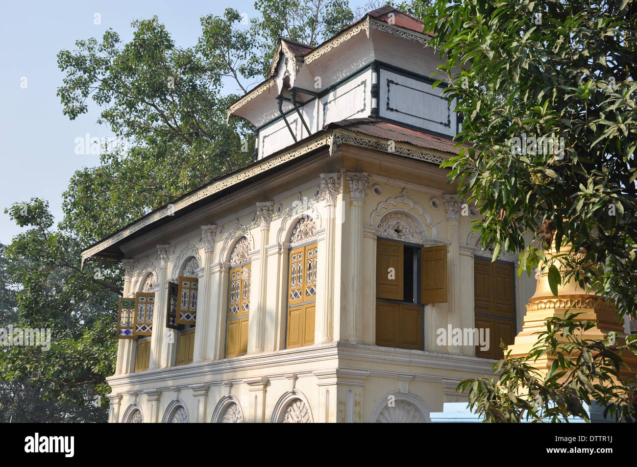 colonial style building in burma Stock Photo - Alamy