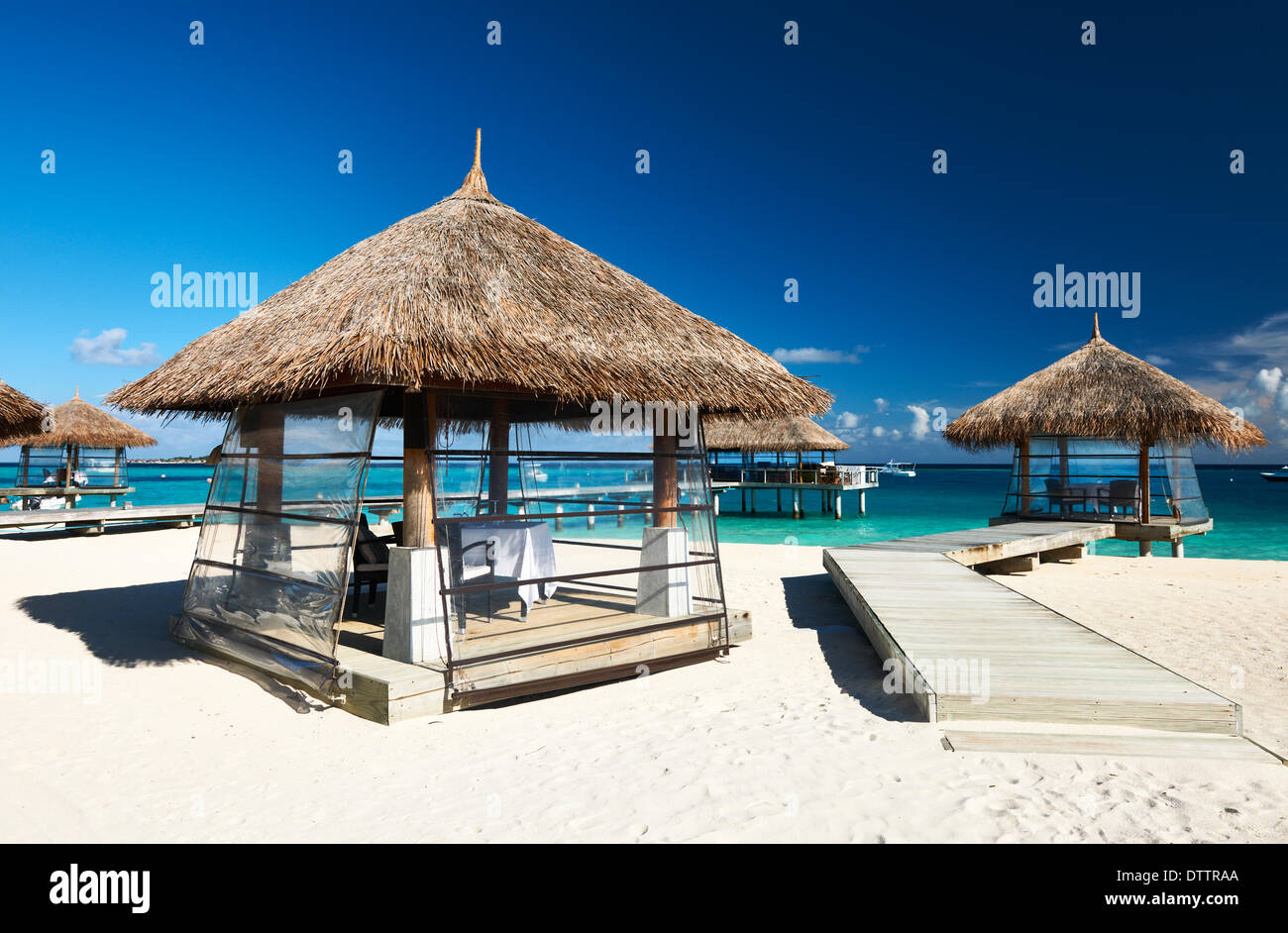 Beautiful beach with jetty Stock Photo - Alamy