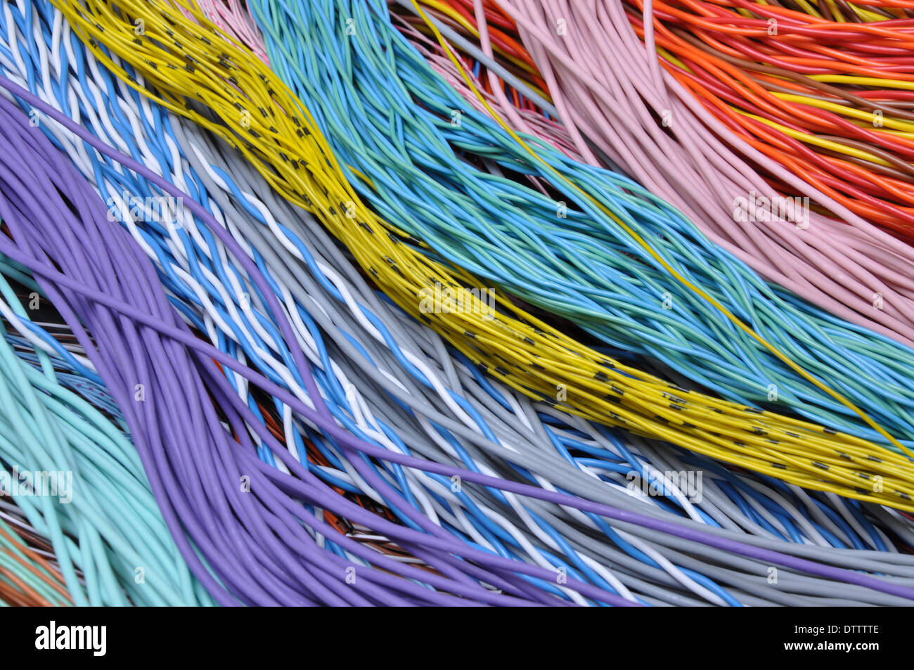Bundles of colorful network cables Stock Photo - Alamy