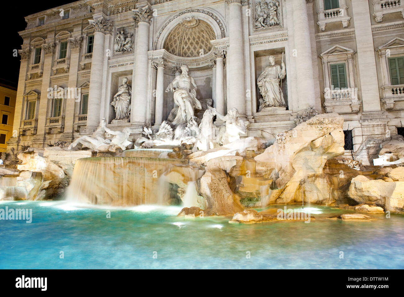 Italy. Rome. Fountain of Trevi at night Stock Photo - Alamy