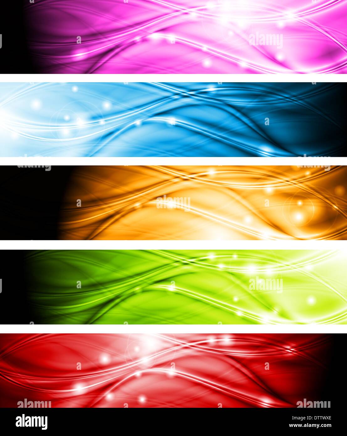 Set of wave abstract headers Stock Photo - Alamy