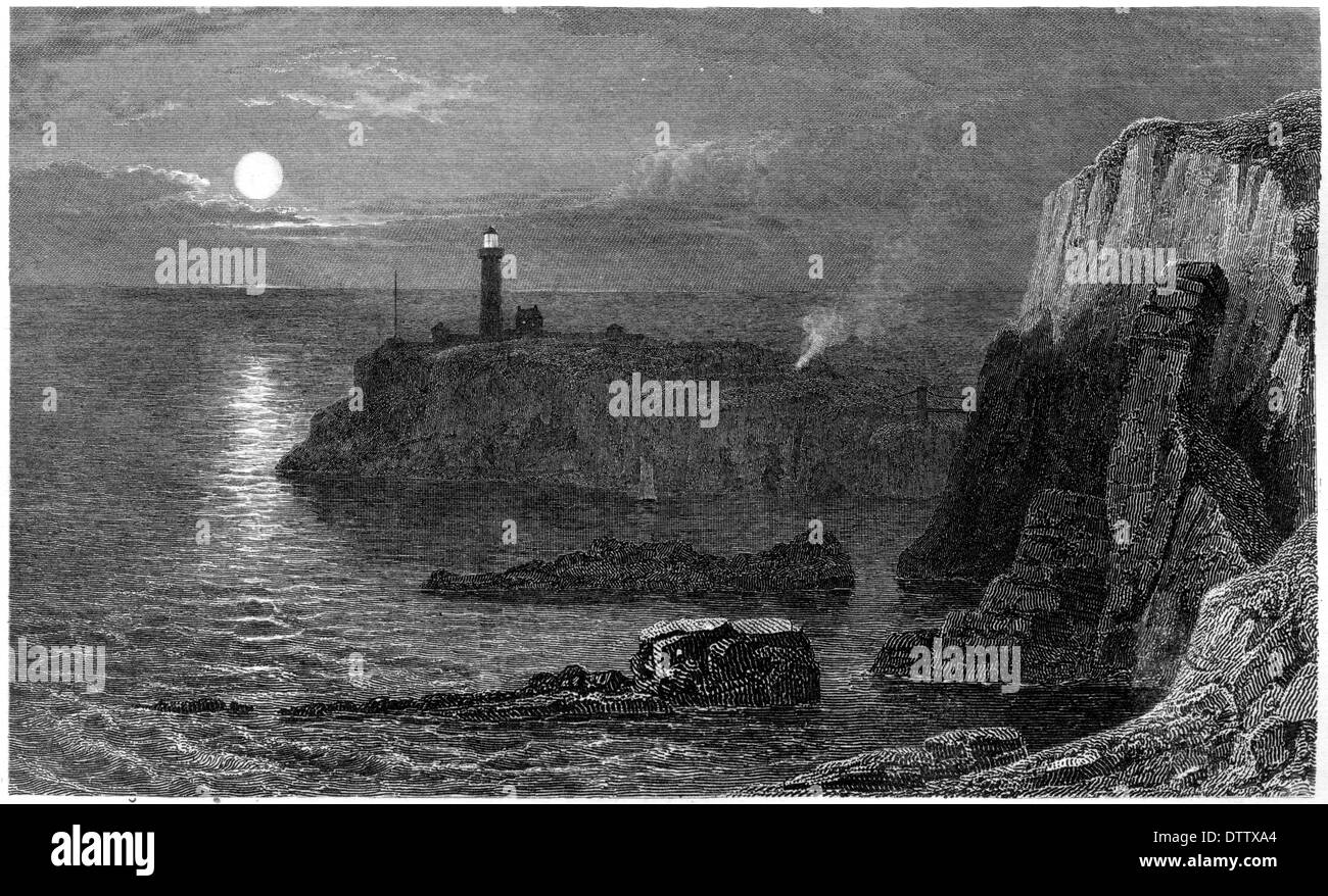 Lighthouse from the 19th century Black and White Stock Photos & Images ...