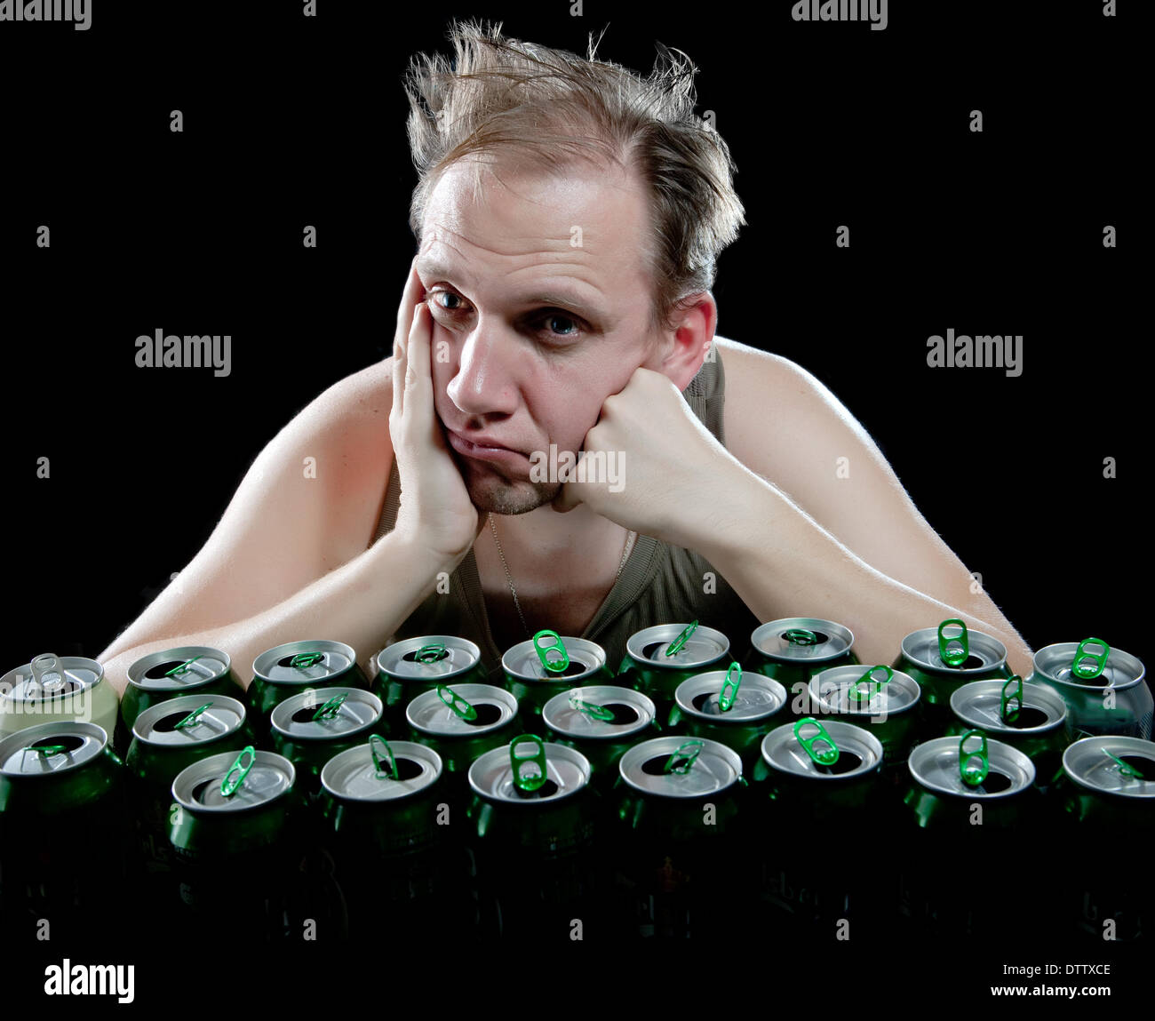 Man drunk beer cans hi-res stock photography and images - Alamy