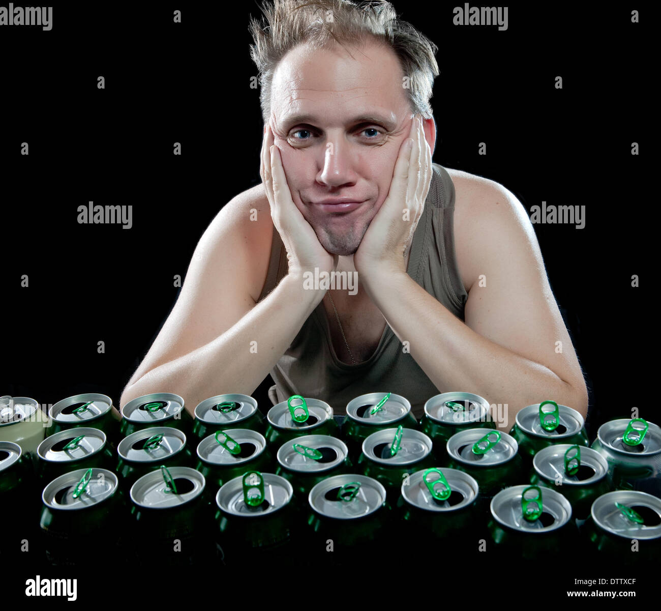 Man drunk beer cans hi-res stock photography and images - Alamy