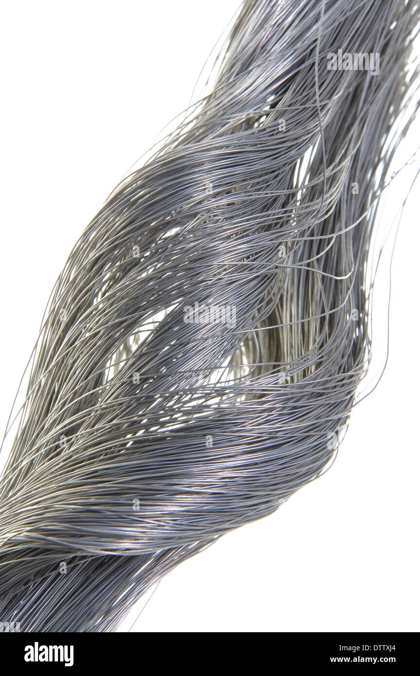 Twisted steel wire isolated on white Stock Photo - Alamy