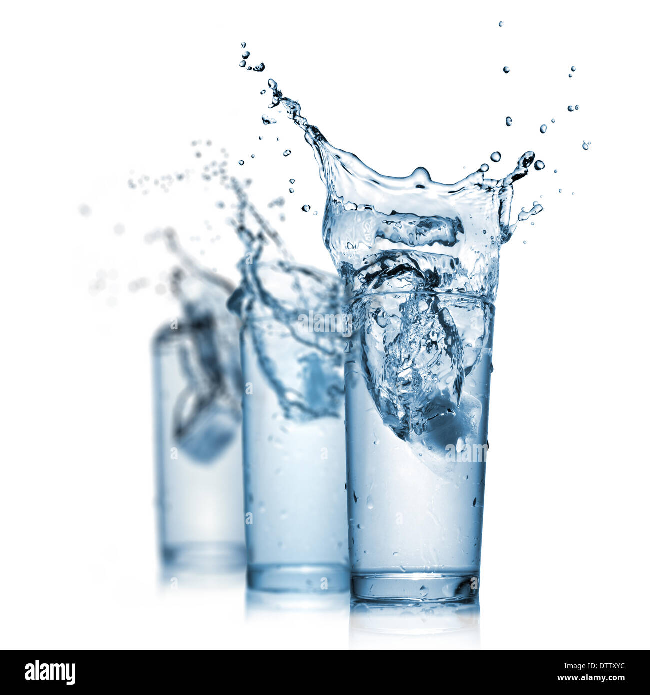 water splash in glasses isolated on white Stock Photo - Alamy