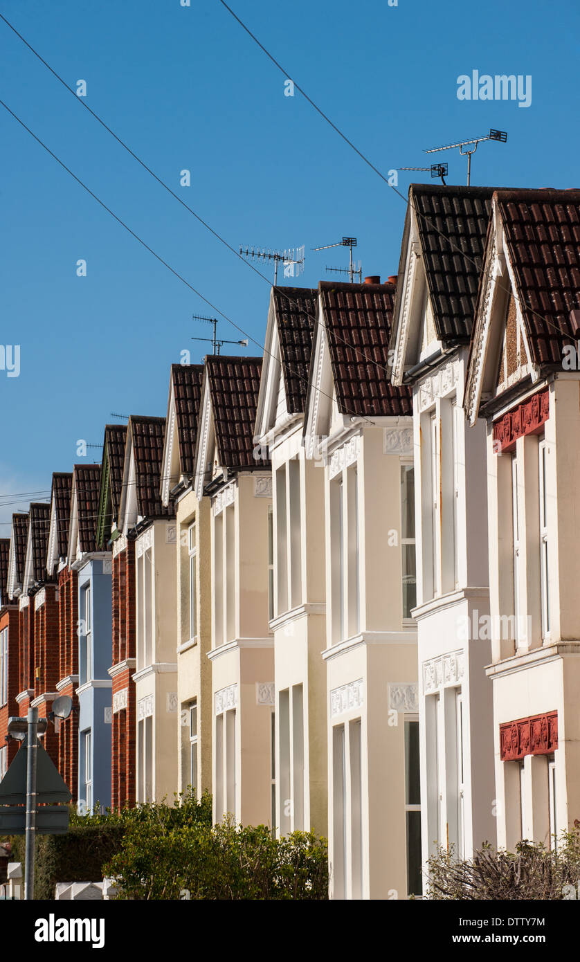 Row of terrace housing in Brighton's Loder Road Stock Photo - Alamy