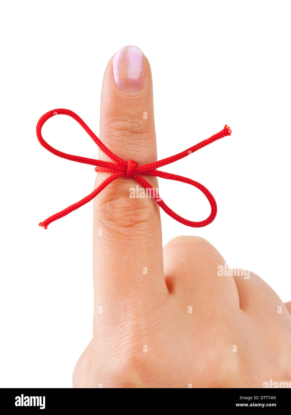 Reminder ribbon finger hi-res stock photography and images - Alamy