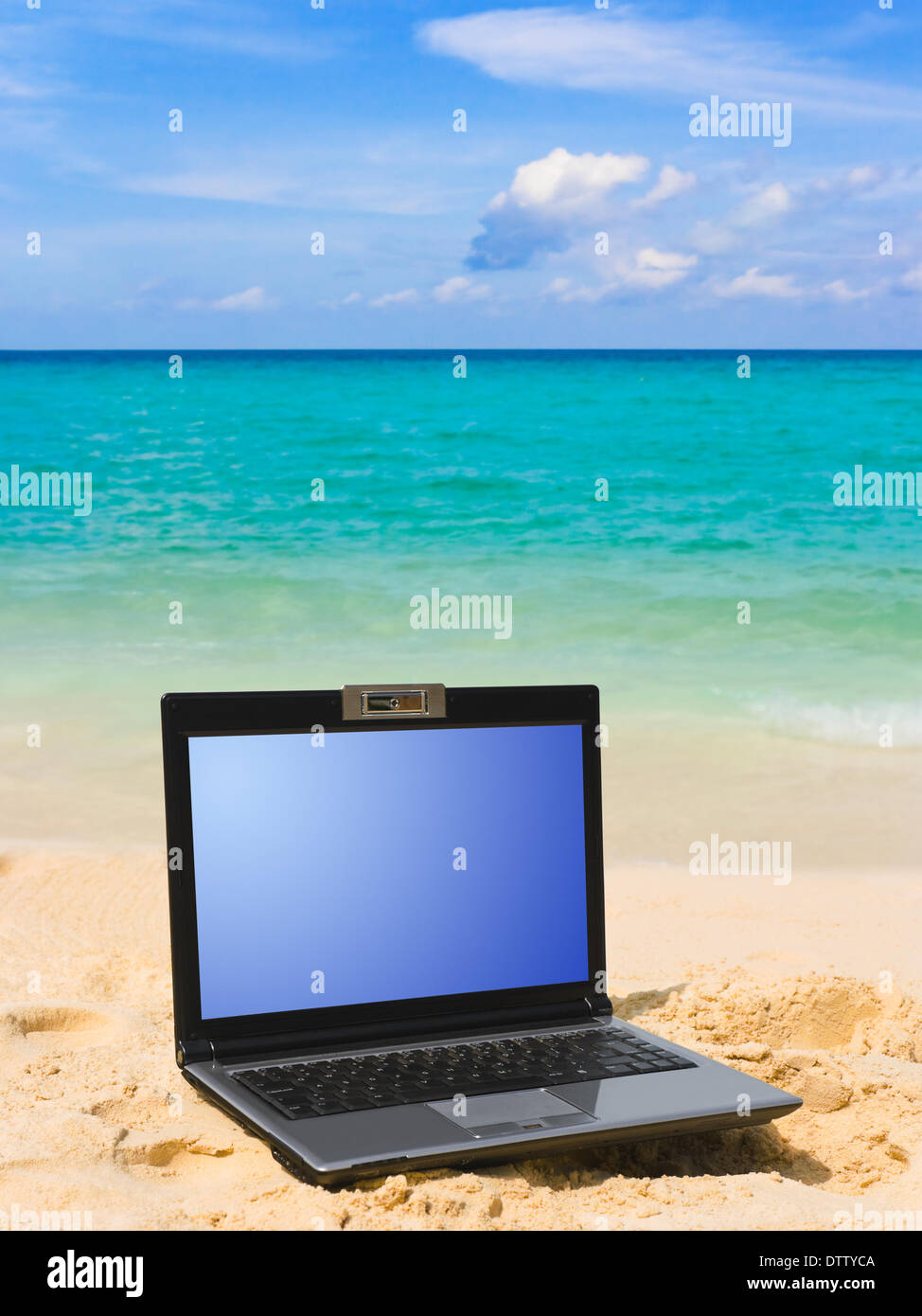 Notebook on beach Stock Photo - Alamy