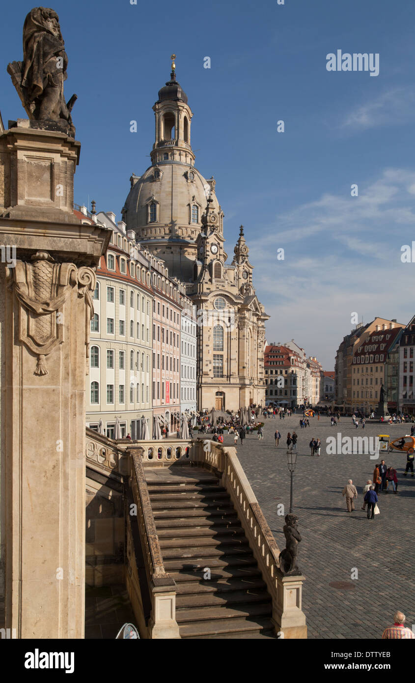 The Neumarkt New Market Square in Dresden seen from the Judenhof with ...