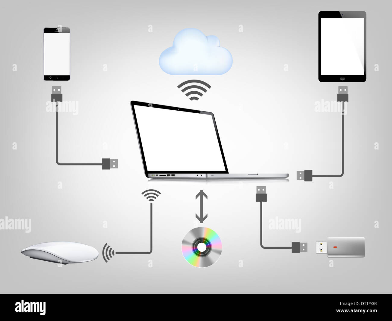concept of connection device with modern laptop Stock Photo - Alamy
