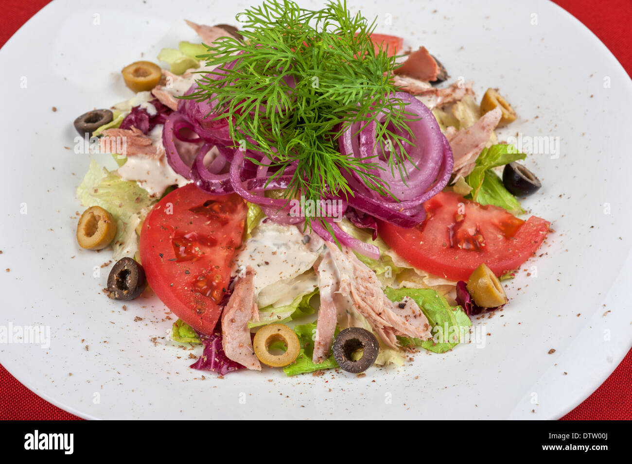 chicken meat filet salad Stock Photo - Alamy