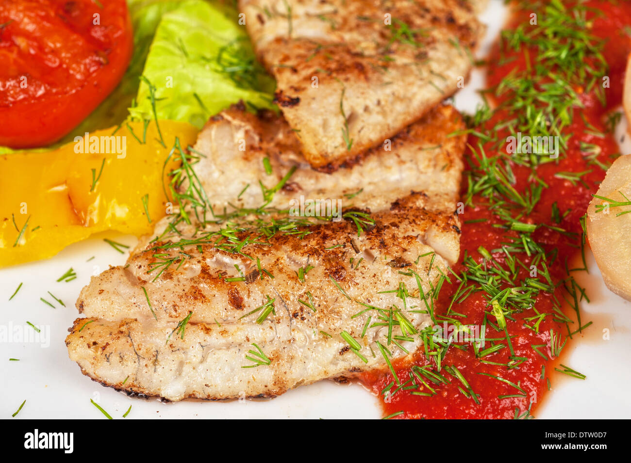 Tasty fish pike perch fillet Stock Photo - Alamy