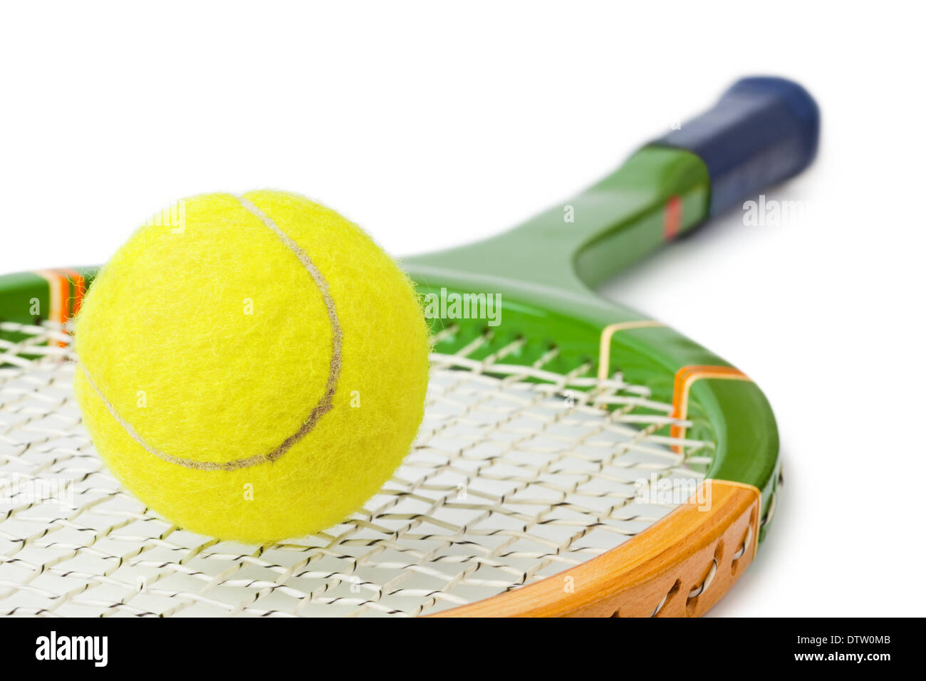 Tennis racket and ball Stock Photo - Alamy