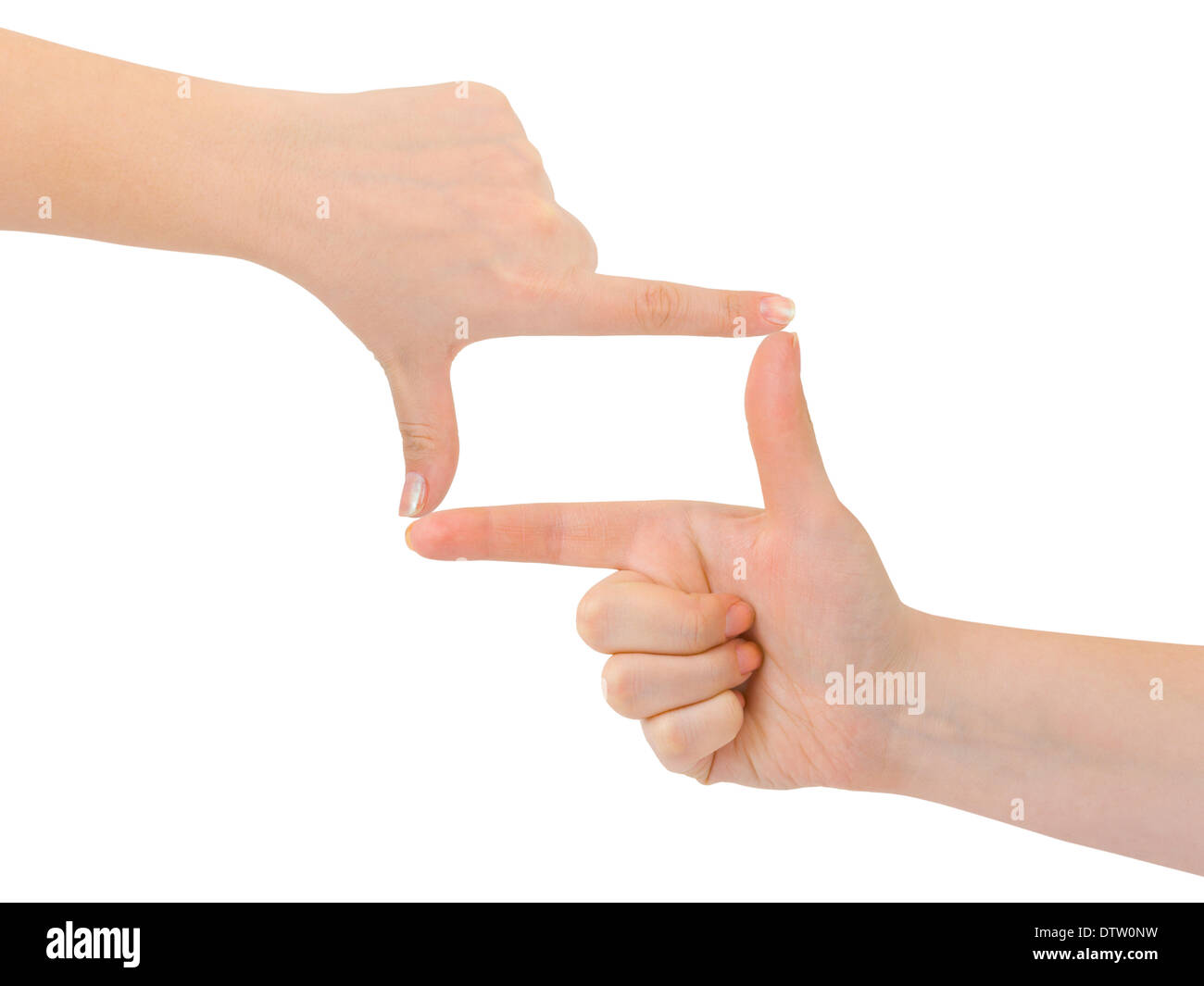 Finger framing frame Cut Out Stock Images & Pictures - Alamy