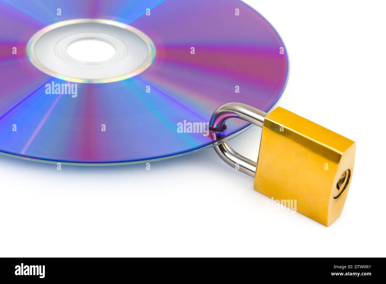Computer disk and lock Stock Photo - Alamy