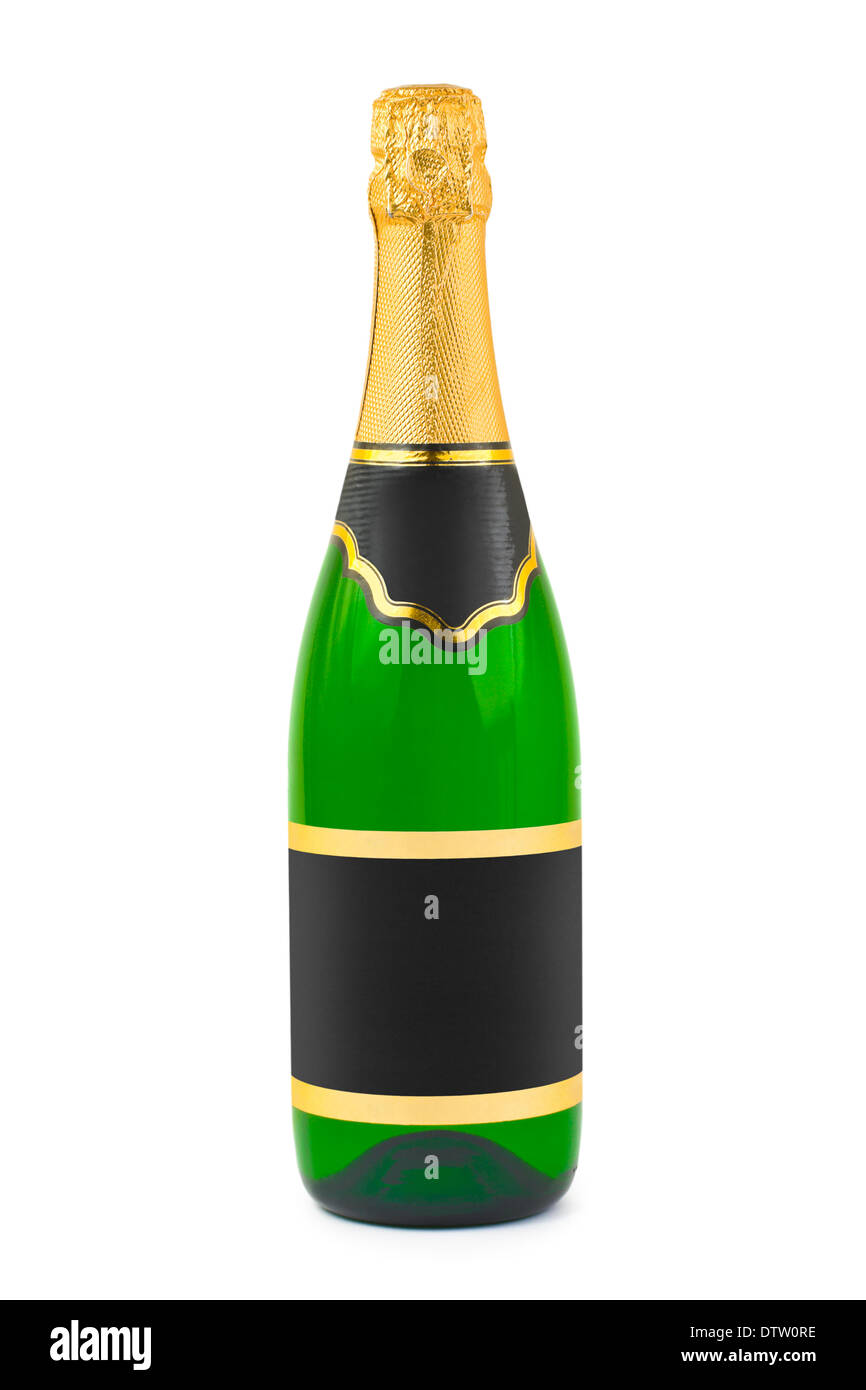 Champagne bottle with blank label Stock Photo - Alamy